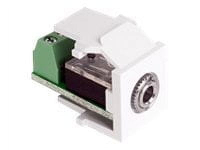 Leviton QuickPort 3.5mm Stereo Screw Terminal Connector, White (40839 ...