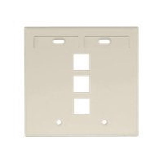 Leviton Ivory Quickport 3-Port 2-Gang ID Window Wallplate 42080-3IP ...