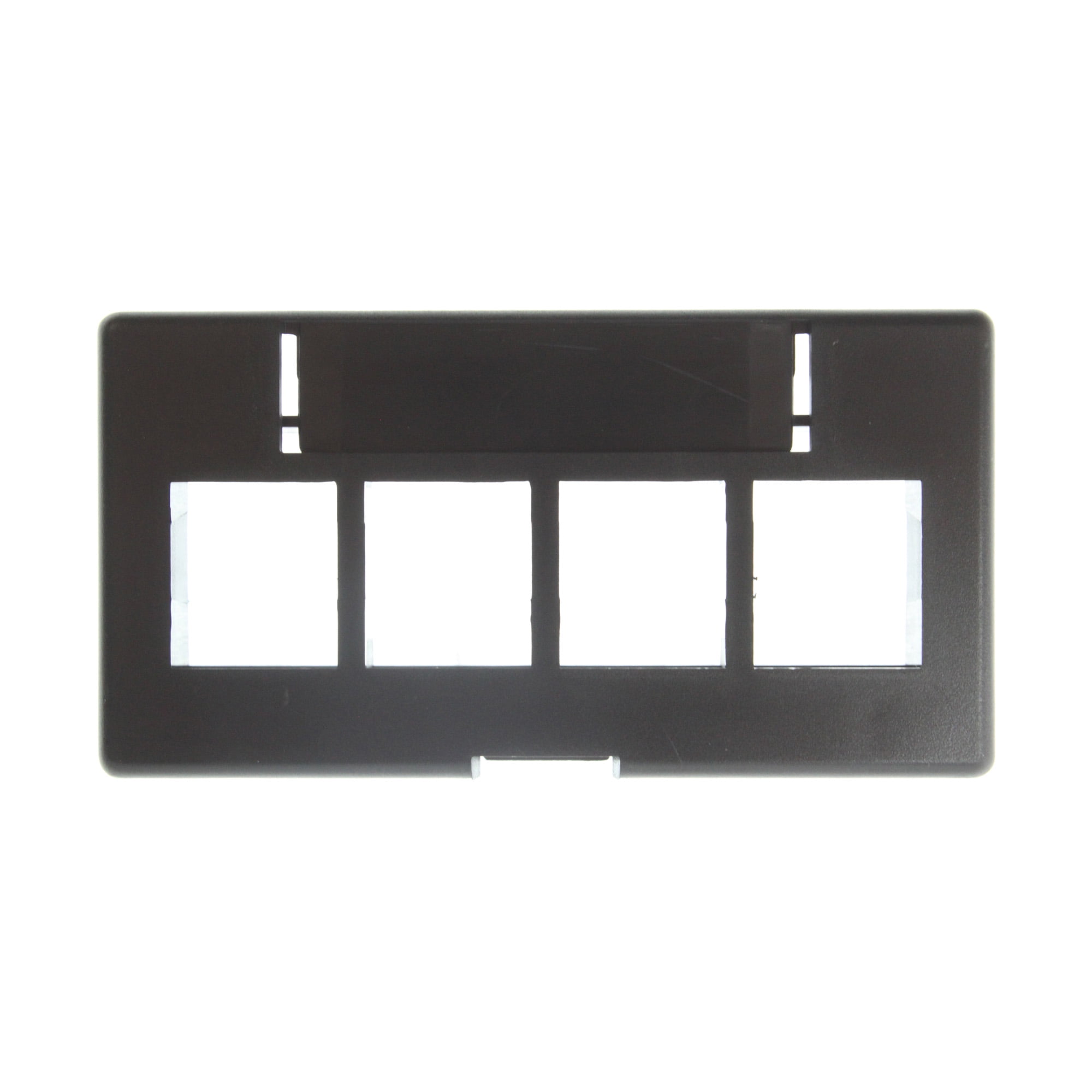 Leviton 49910-SE4 4-Port QuickPort Modular Furniture Faceplate, Black ...