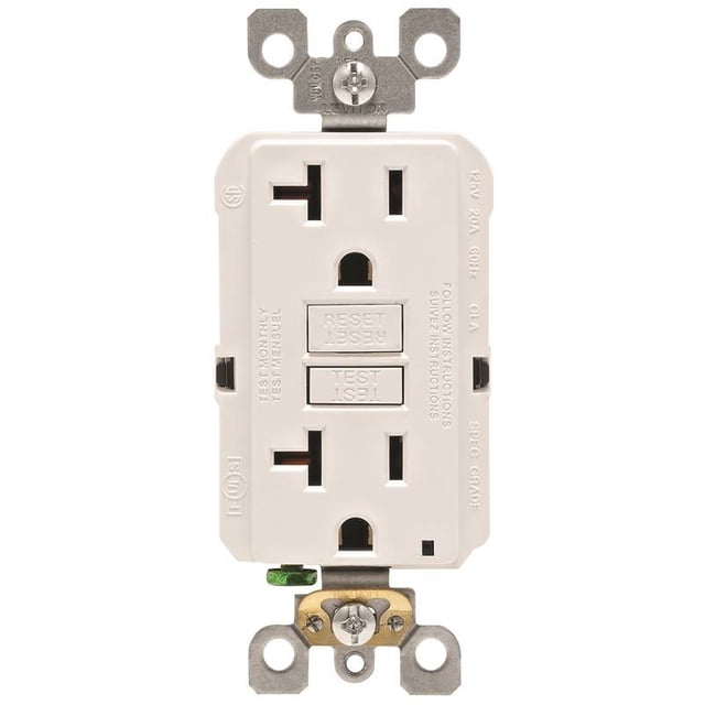 Leviton R02-GFNT2-0KW 20 Amp White SmartlockPro Self-Test GFCI ...