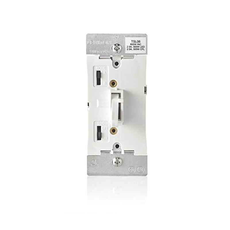 Leviton 3-Way White Slide Dimmer, 120V, 600W LED Lamp, Single Pole ...
