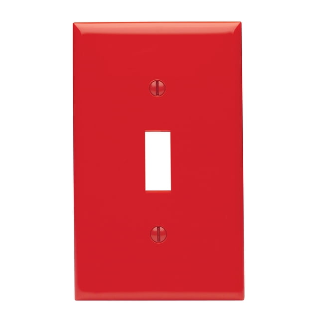 Leviton Red 1 gang Thermoplastic Nylon Toggle Wall Plate 1 pk - Walmart ...