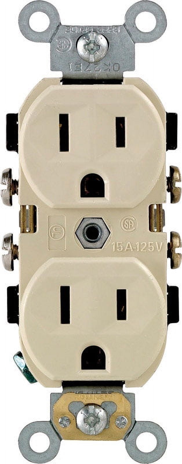Leviton S01-0BR15-OIS Ivory Commercial Grade Straight Blade Duplex ...