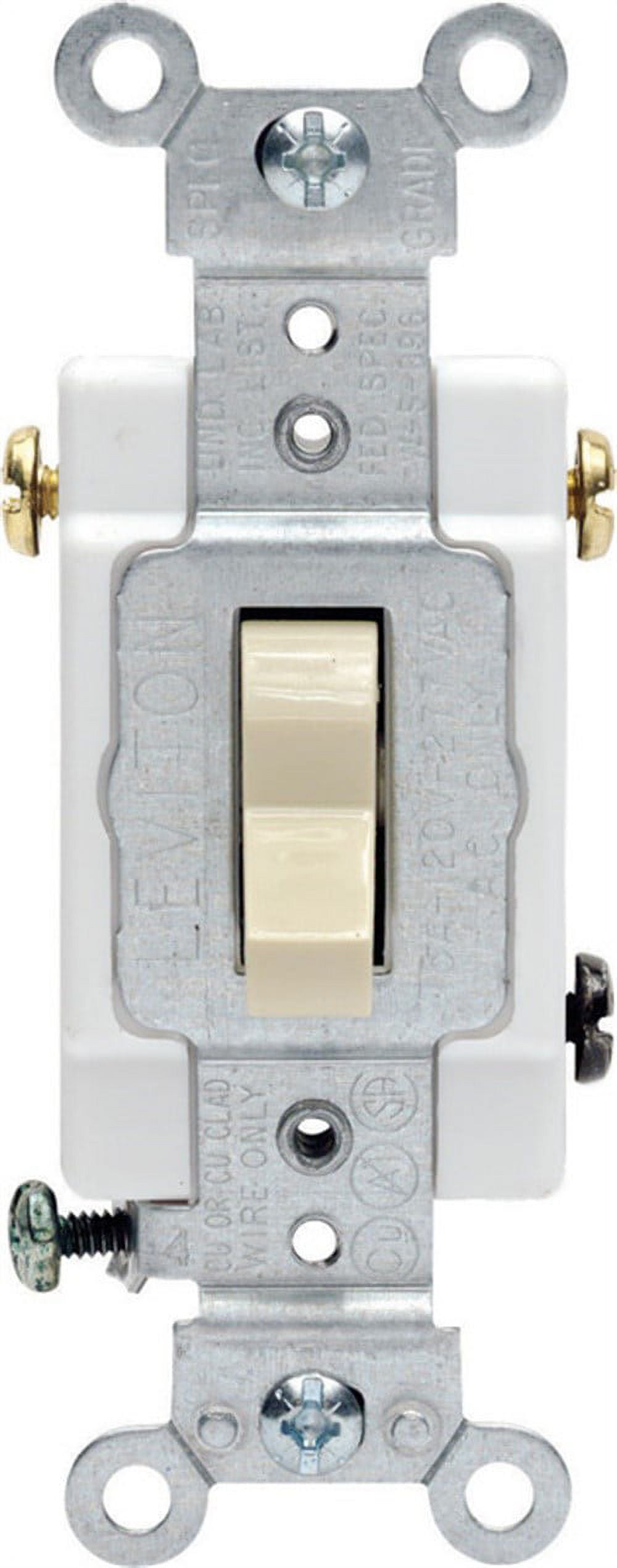 Leviton 15 amps Three Pole Toggle AC Quiet Switch Ivory 1 pk - Walmart.com