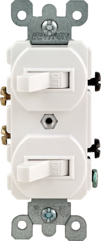 Leviton S02-05224-2WS Combination Two- Single Pole Switches 15Amp ...