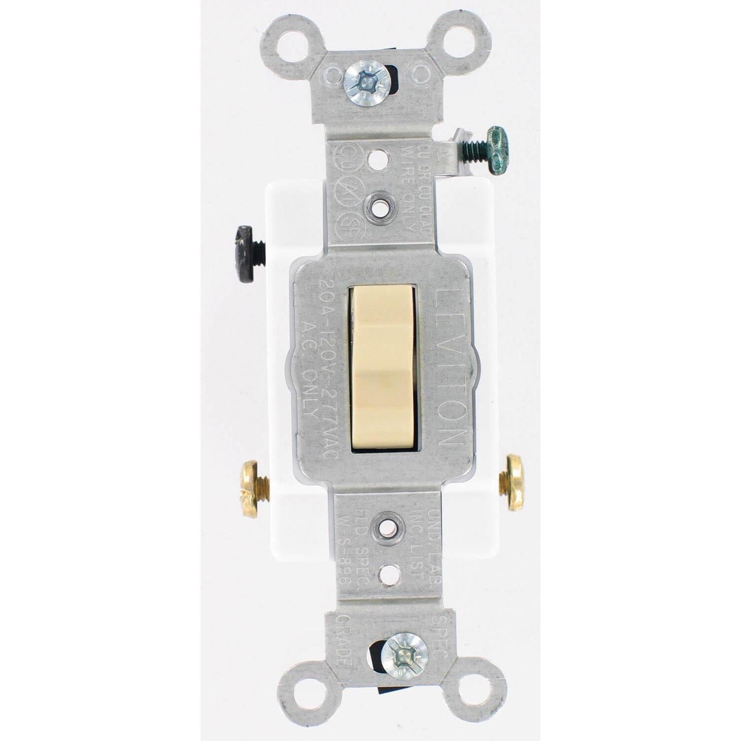 Leviton S04-CS320-2WS White Commercial Grade 3-Way AC Quiet Switches ...