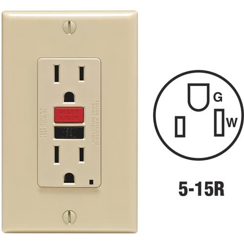Leviton SmartLockPro Self-Test 15A GFCI Outlet With Wall Plate WH SLFTS ...