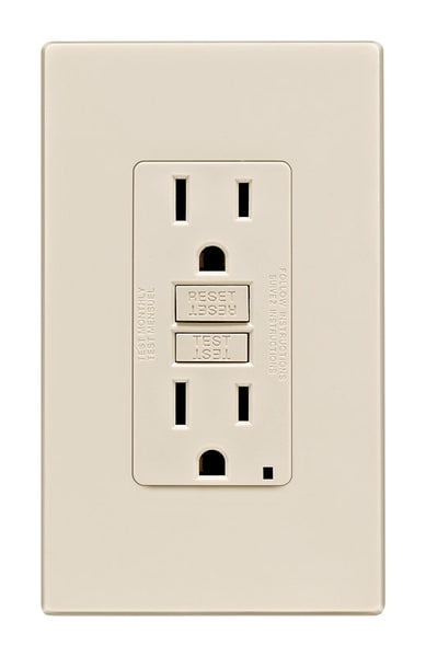 Leviton SmartlockPro 15 amps 125 V Duplex Light Almond GFCI Outlet 5 ...
