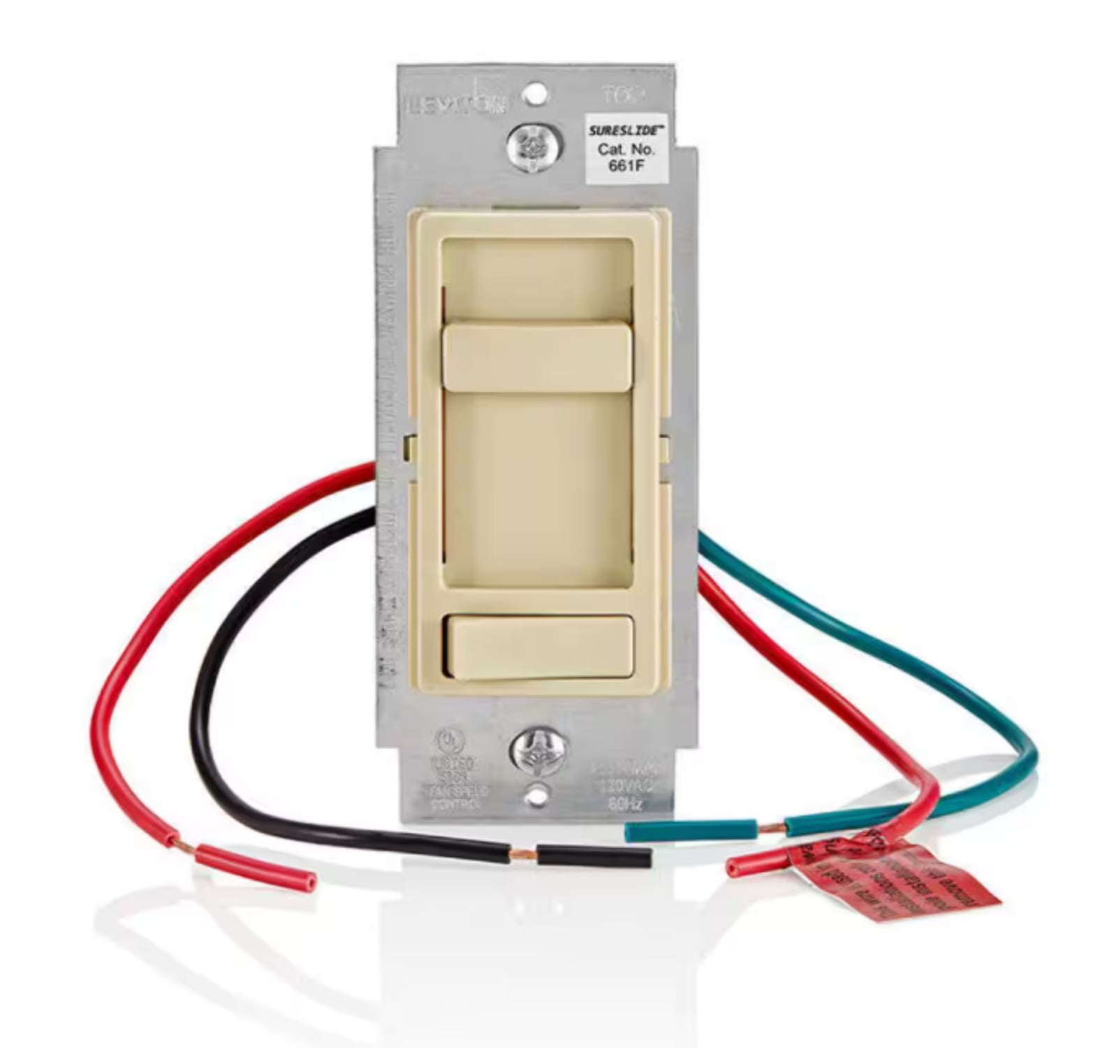 Leviton Sure Slide Ceiling Fan Wall Switch, Quiet 3-Speed Fan Control ...
