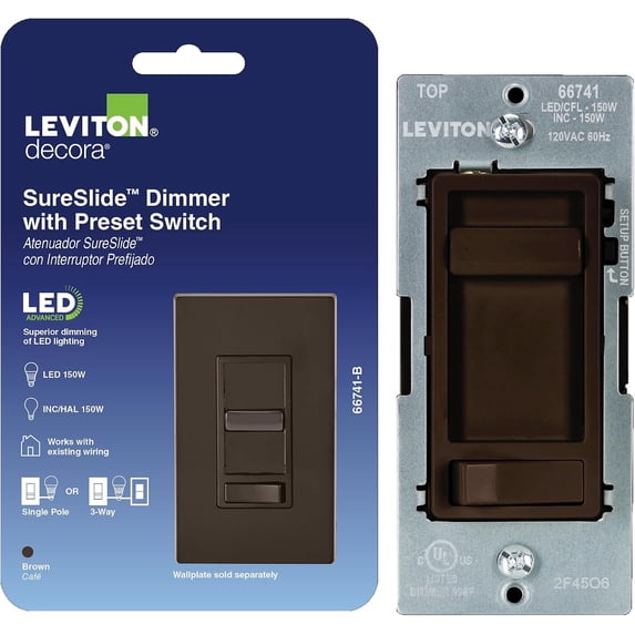 Leviton SureSlide LED Advanced Dimmer Switch for 150W Dimmable LED ...