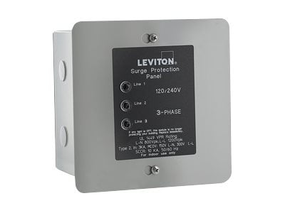 Leviton 51120-3 Powder Coated Steel 3-Phase 3-Mode Surge Protection ...