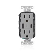 Leviton R02-T5632-0BW 15 Amp White USB & Receptacle Combination Outlet ...