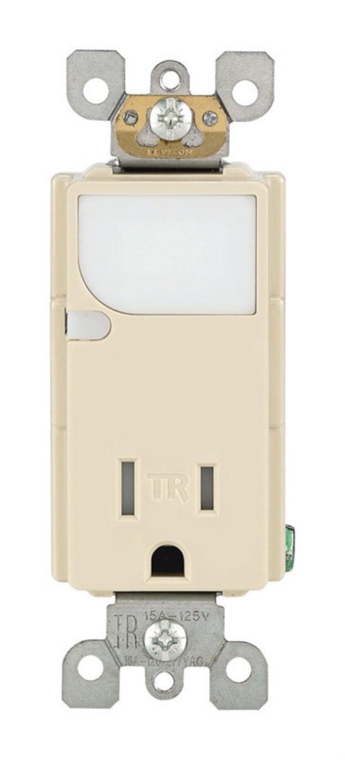 Leviton Decora 15 amps 125 volt Ivory Outlet/Guide Light 5-15R ...