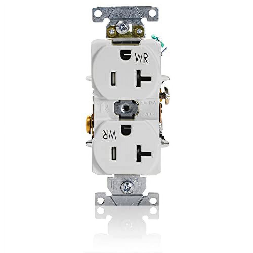 Leviton TWR20-W 20-Amp 125-Volt NEMA 5-20R, 2P, 3W, Duplex Receptacle, White - Walmart.com