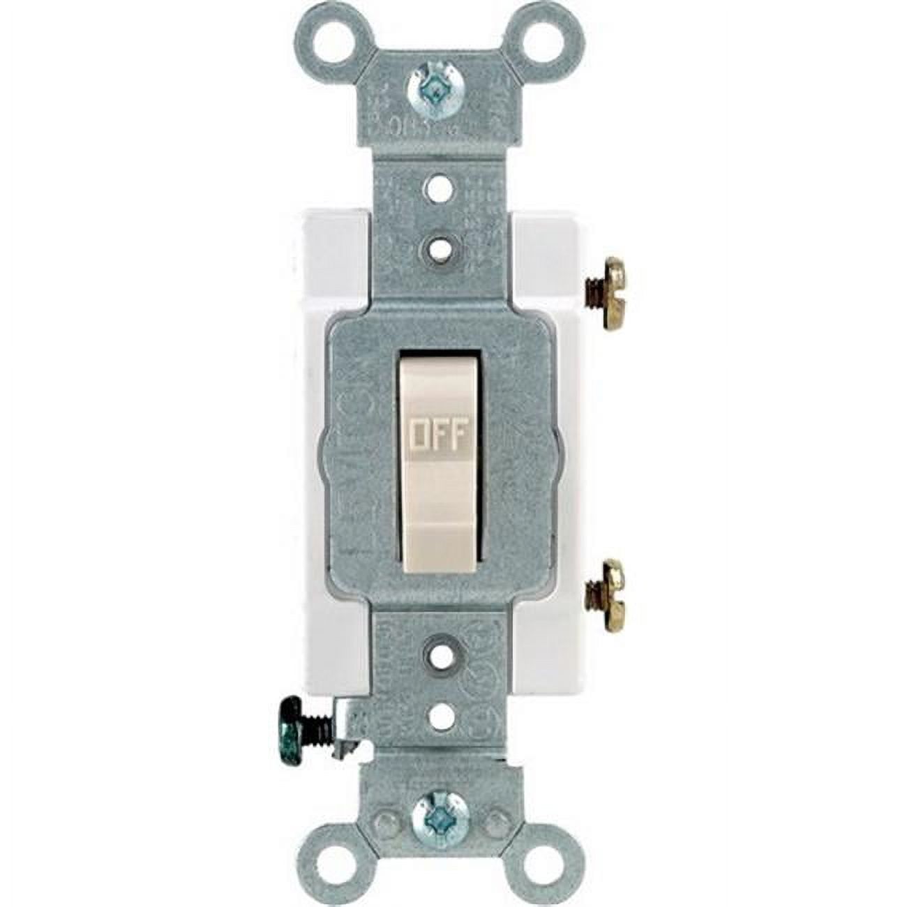 Leviton Toggle Switch Single Pole Residential 20 Amp 120 V Light Almond ...