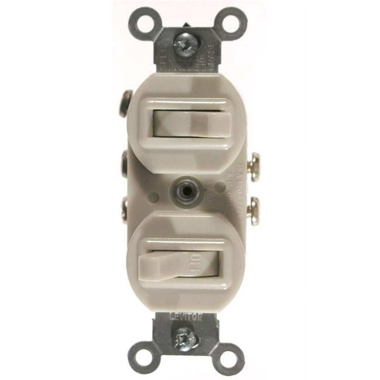Leviton White Commercial Grade 3-Way AC Combination Switch Toggle White ...