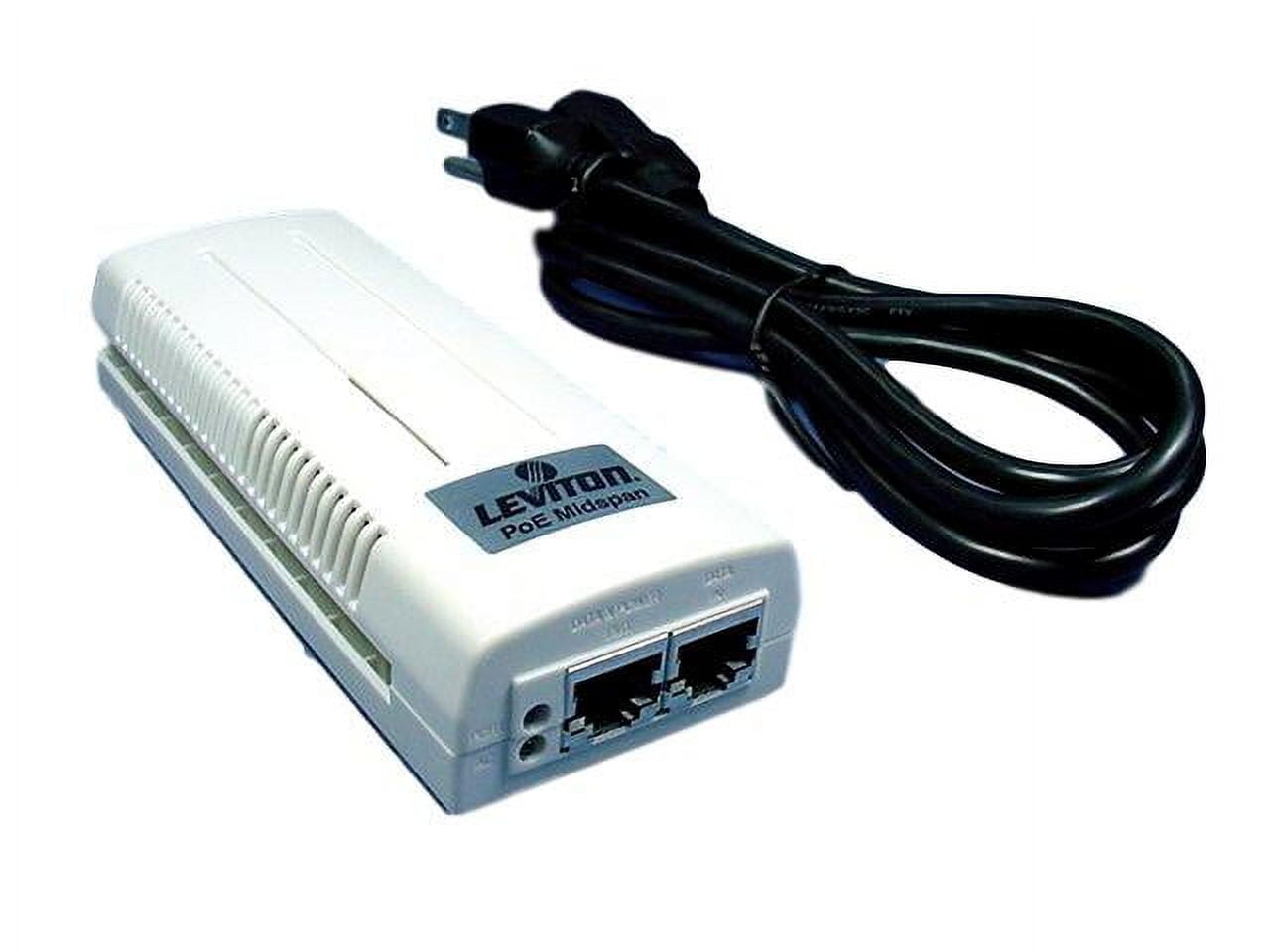 Leviton White Power Over Ethernet Midspan 1 Port Managed Panel PoE 100 ...
