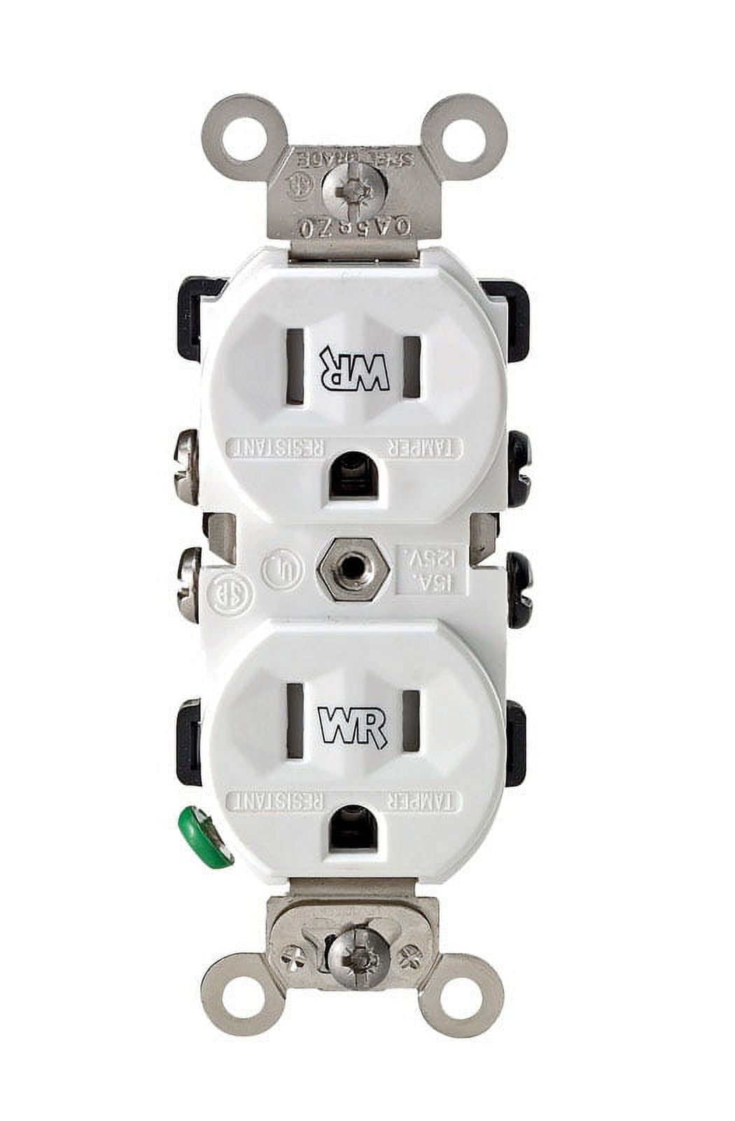 Leviton White Tamper/Weather Resistant Duplex Receptacle Outlet 15A ...