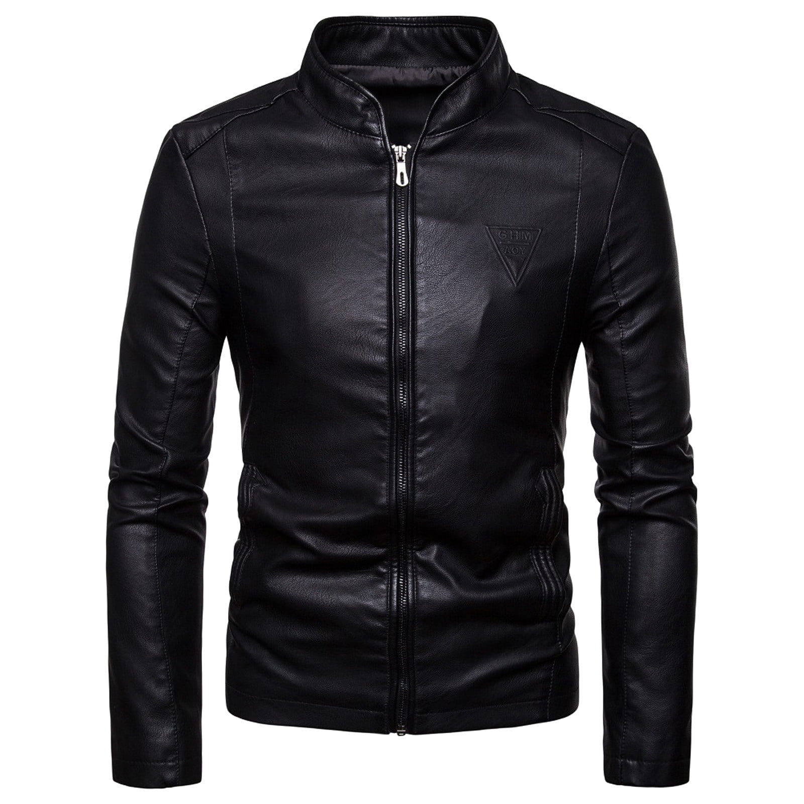 Levmjia Big and Tall Leather Jacket for Men Winter Coat Fashion Leather ...