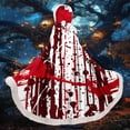 Levmjia Bloody Print Plush Hooded Long Cloak Soft Thick Fluffy Fleece ...