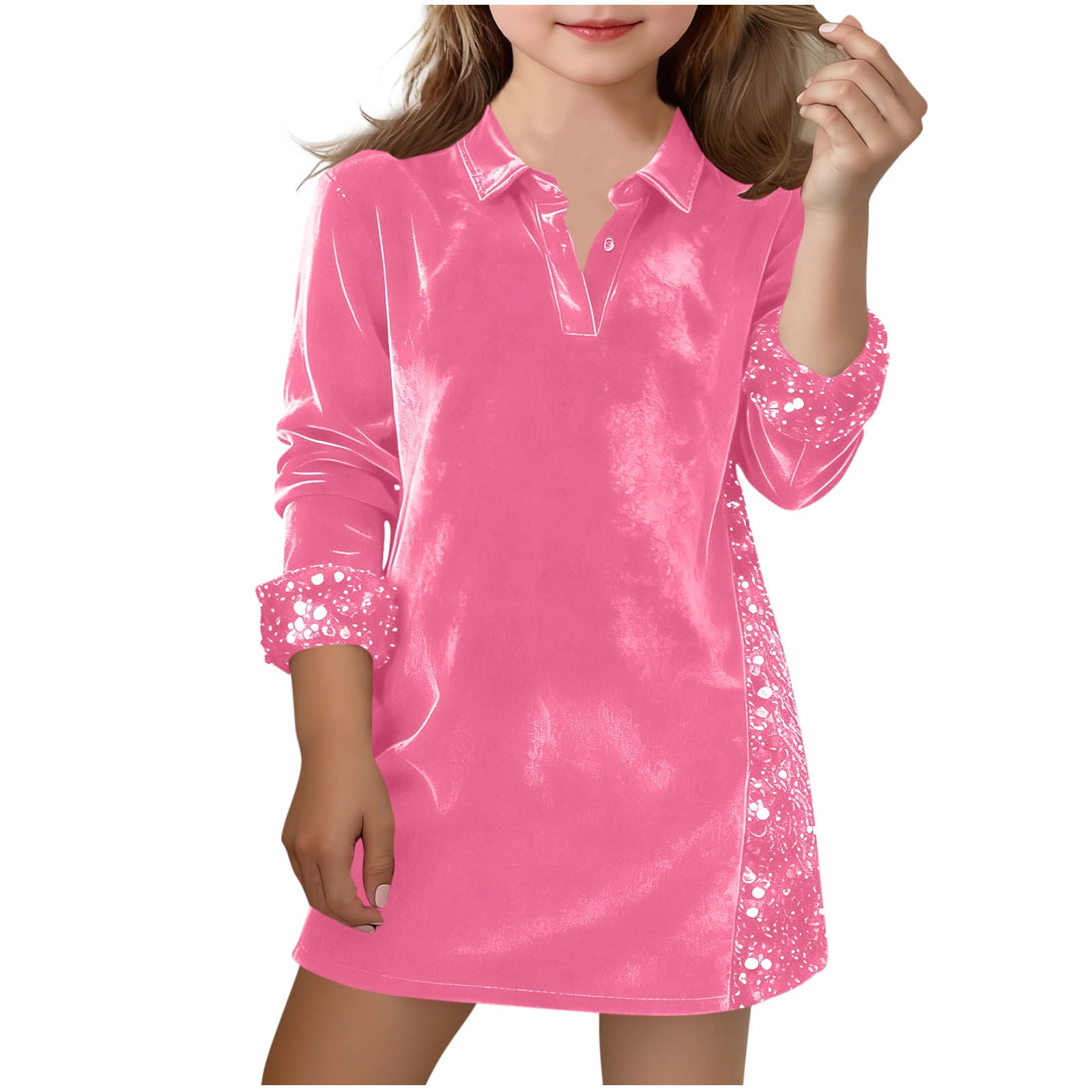 Levmjia Girls Dress 5 - 14 Years Velvet to Tween Girls Polka Dot Sequin ...