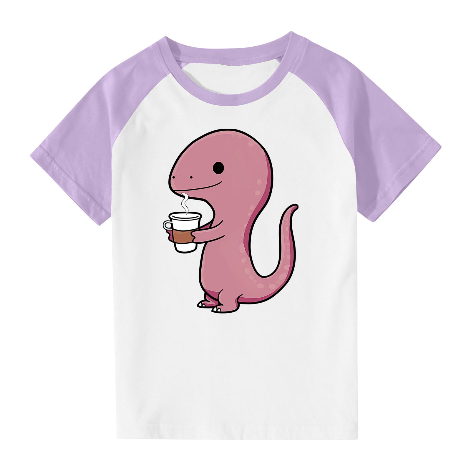 Levmjia Girls Tops Short Sleeve Tops Cotton Casual Round Neck Cute ...