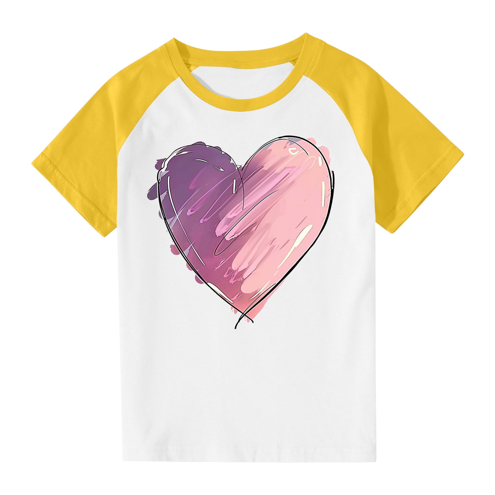 Levmjia Girls Tops Short Sleeve Topss Cotton Round Neck Cute Cartoon ...