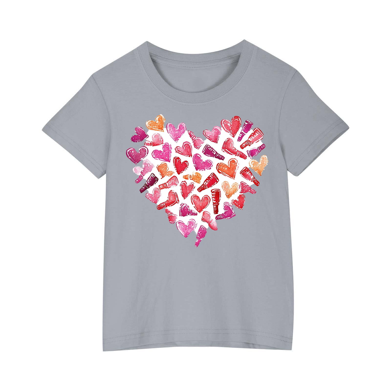 Levmjia Girls Tops Short Sleeve Tshirt Cotton Casual Round Neck Cute ...