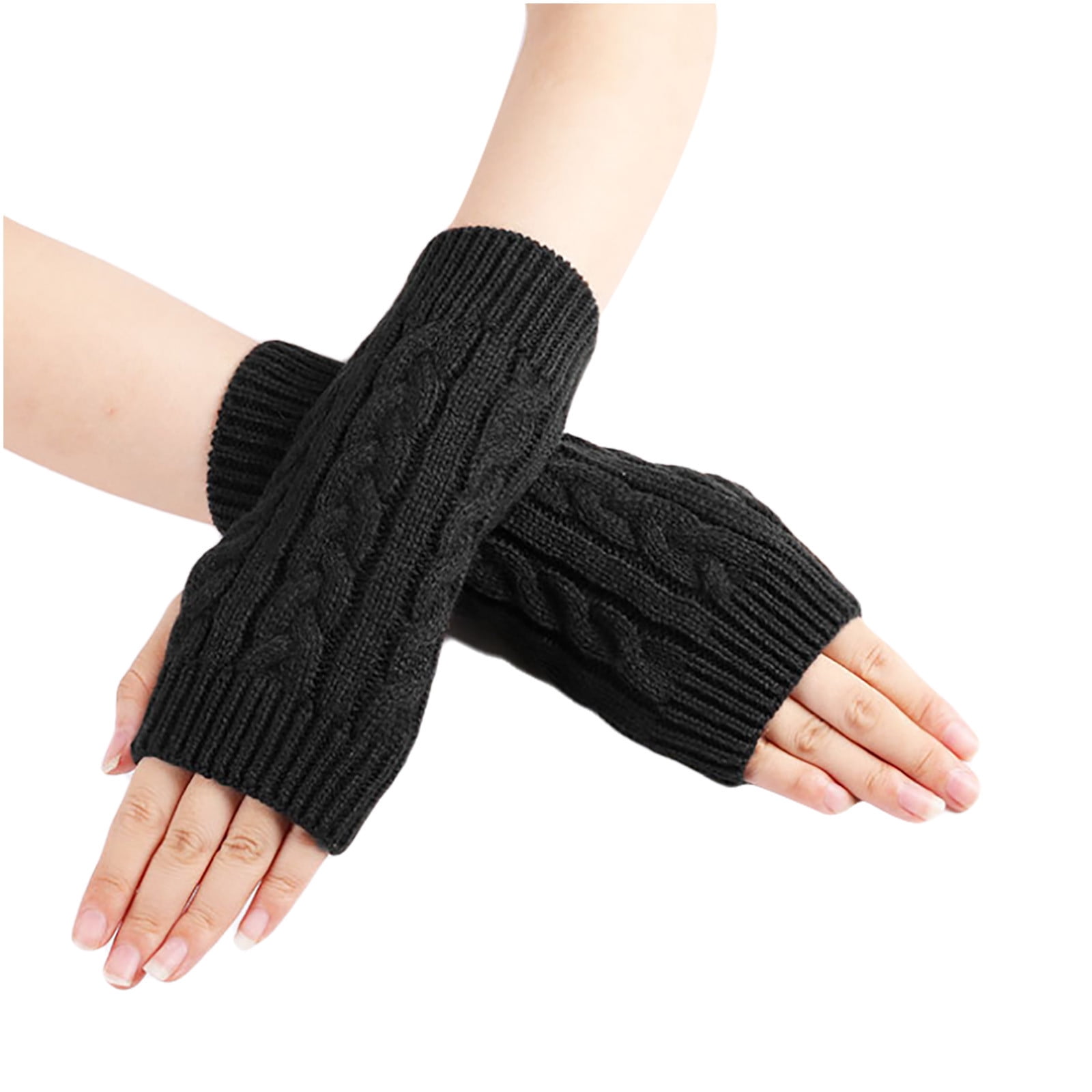 Levmjia Girls Winter Gloves,Warm Knitted Convertible Fingerless Gloves ...
