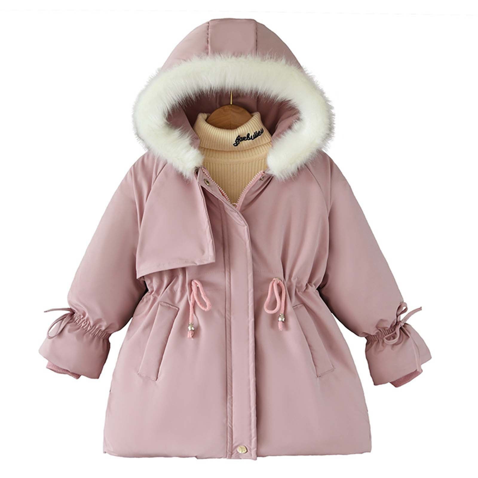 Levmjia Girls Winter Puffer Jacket with Hood Coat Children's Cotton ...