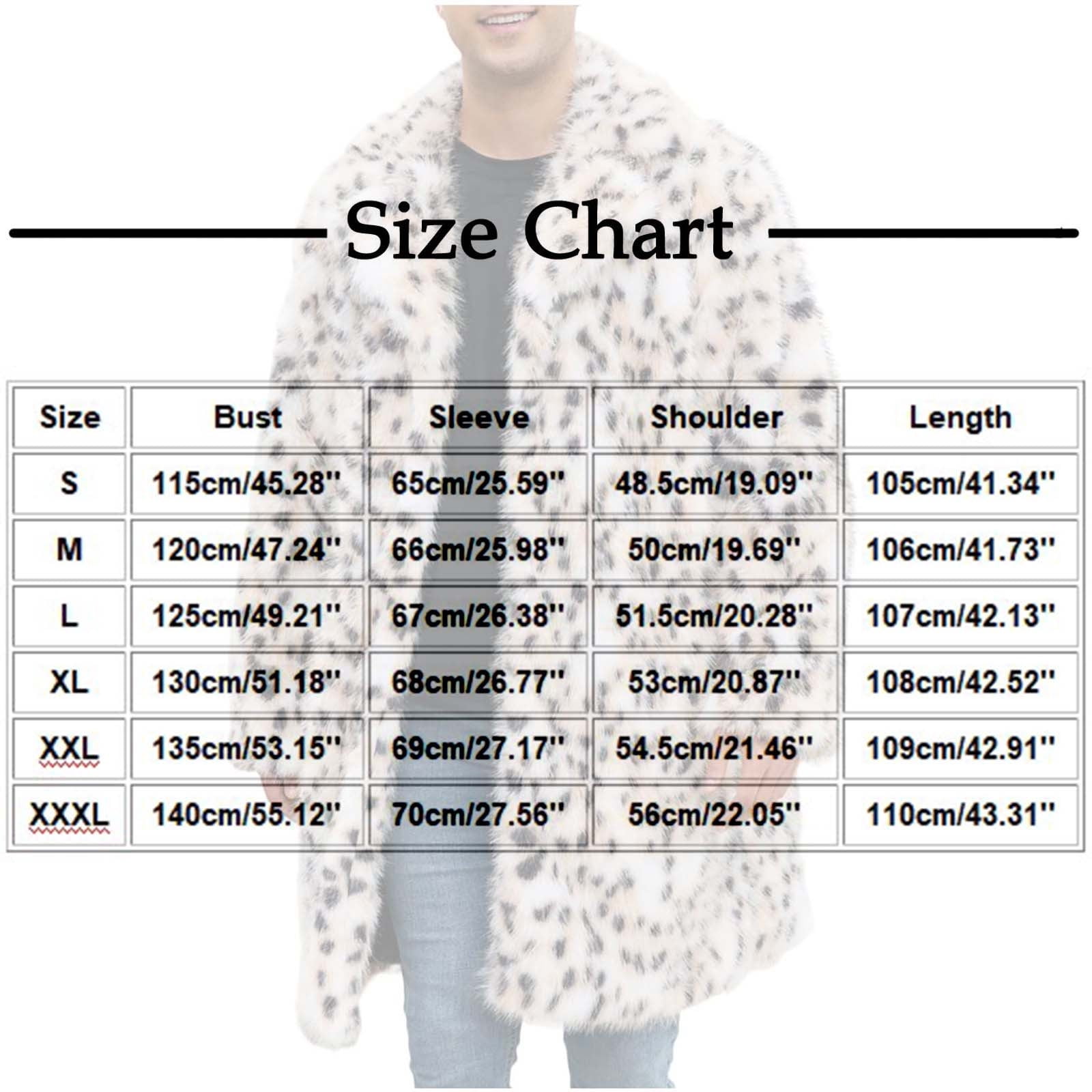 Levmjia Men's Leopard Print Jacket Faux Coat Winter Animal Print Coat ...