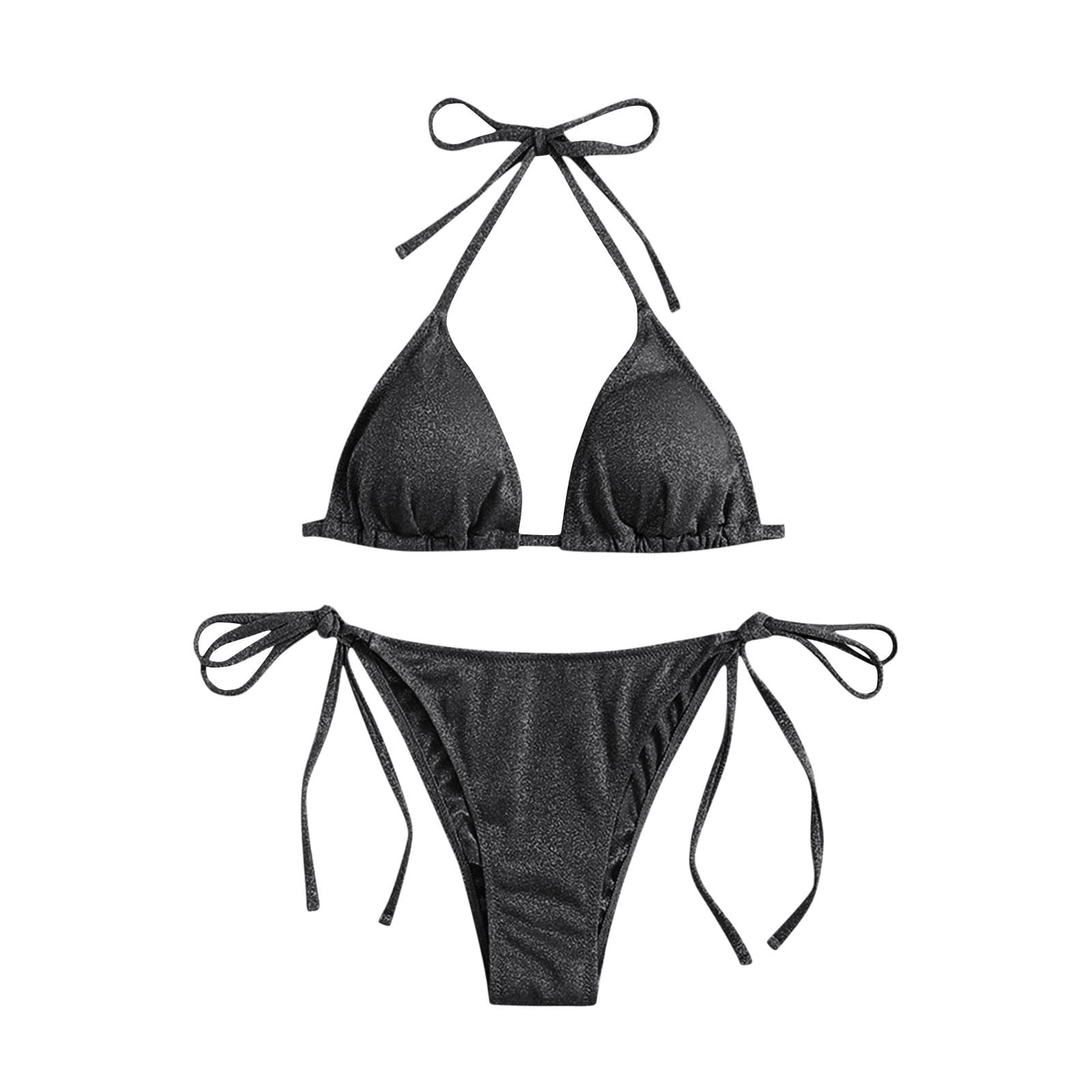 Levmjia String Bikini Swimsuit For Women Sexy Knotted Bikini Set Adjustable Straps Built-In Pads ...