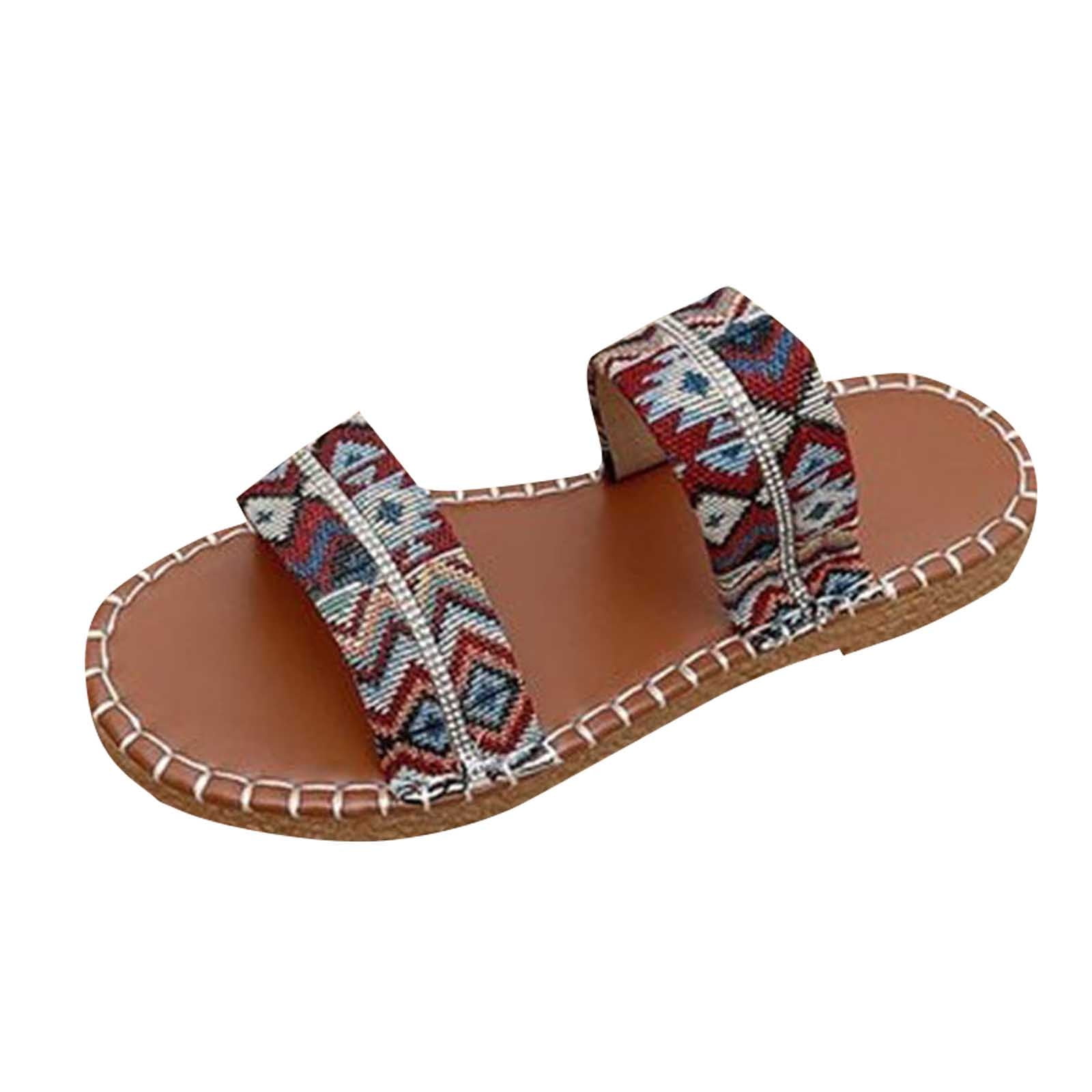 Levmjia Trendy Sandals For Women 2025 Breathable Fabric Casual Flat ...