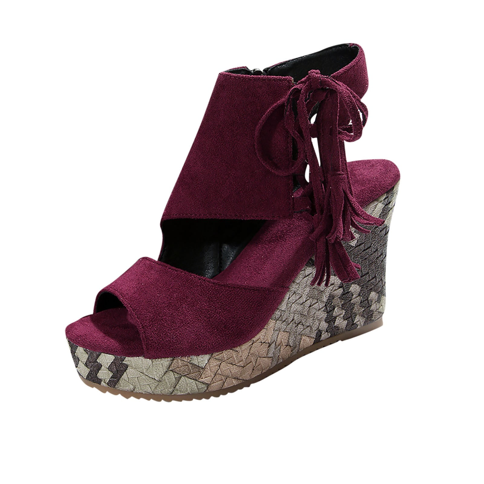 Levmjia Trendy Sandals For Women 2025 Comfort Wedge Synthetic Suede ...