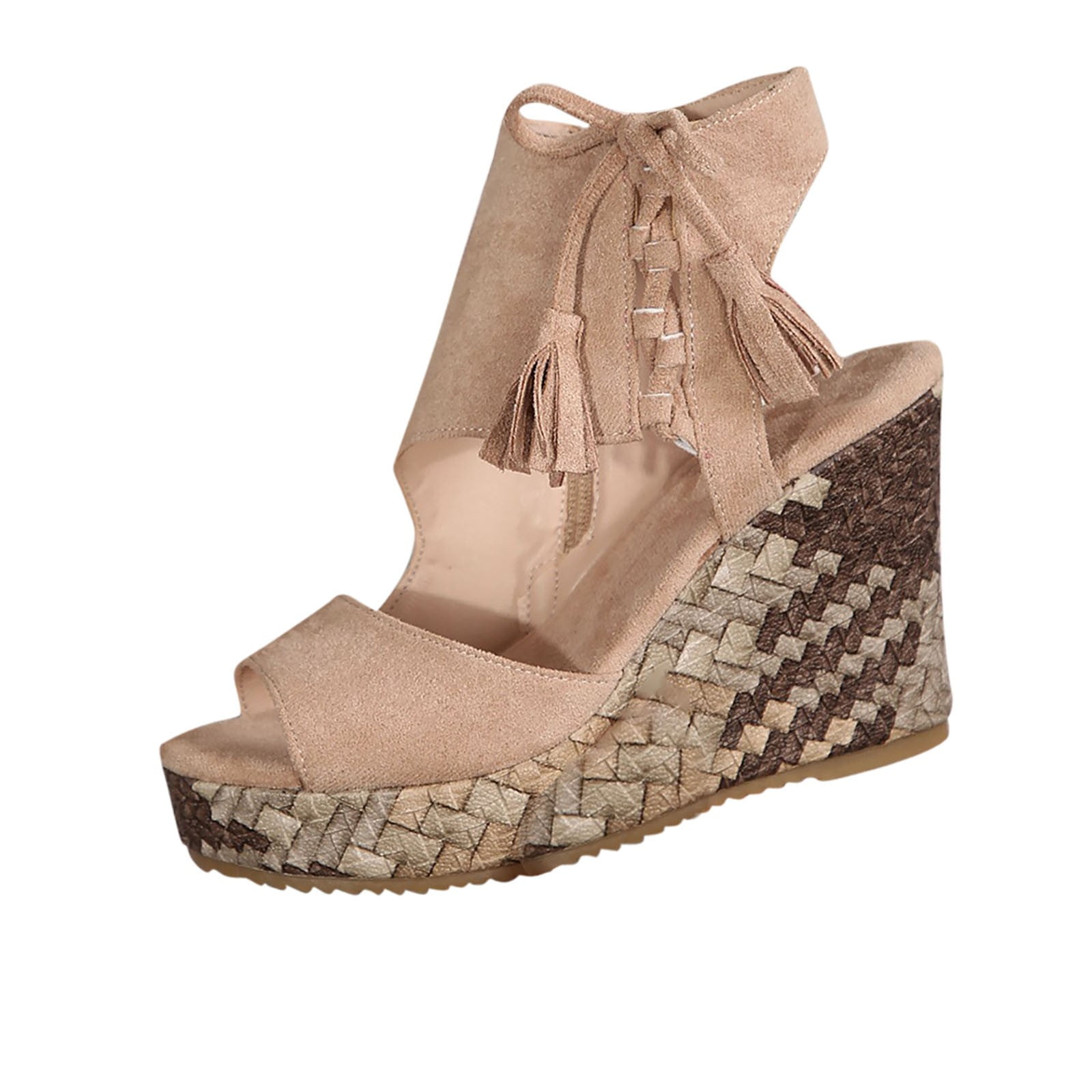 Levmjia Trendy Sandals For Women 2025 Comfort Wedge Synthetic Suede ...