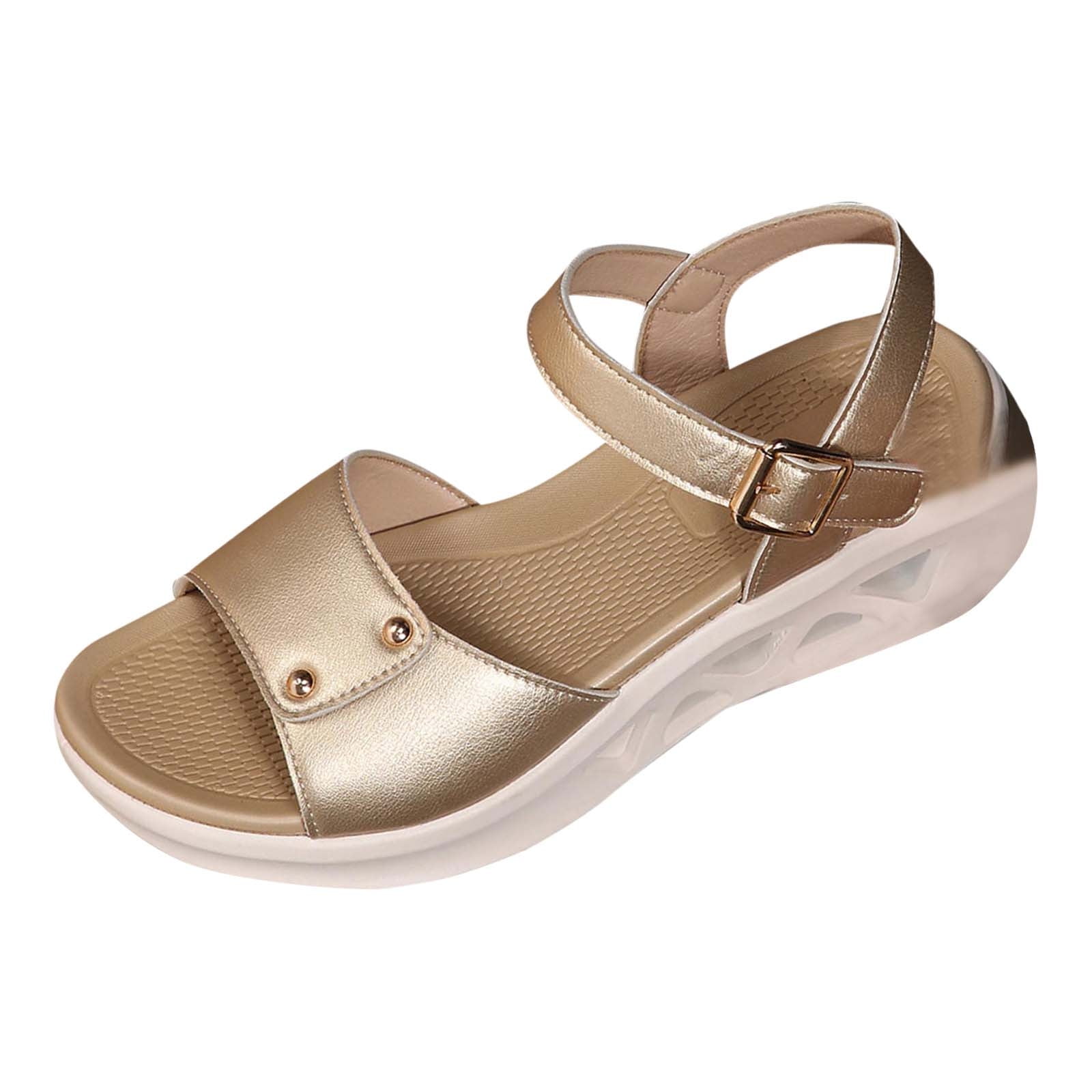 Levmjia Trendy Sandals For Women 2025 Elastic Cushioned Slip-Resistant ...