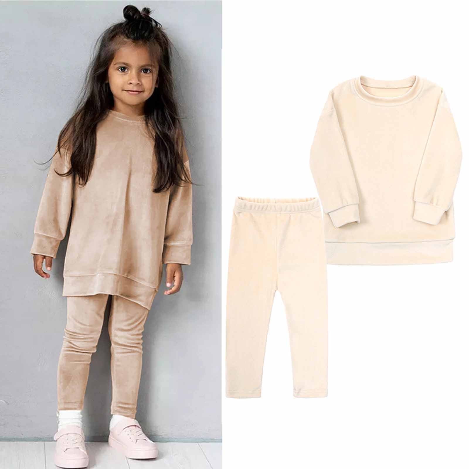 Levmjia Winter Kids Girls Clothes Clearance Girls' Crew Neck Long ...
