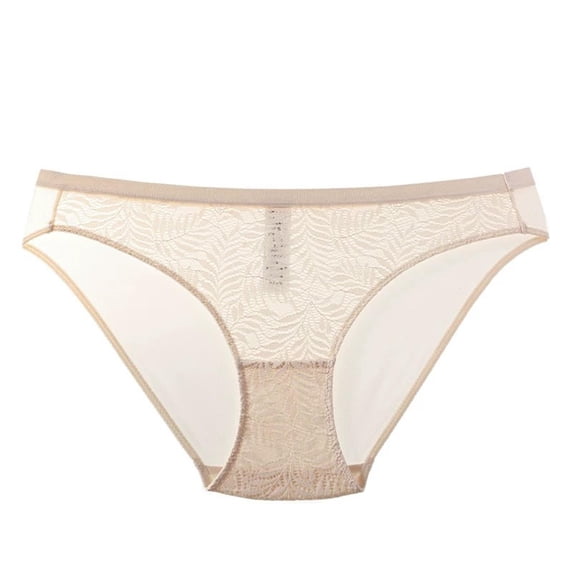 Levmjia Women Seamless Low Waist Underwear Mesh Lace Triangle Panties ...
