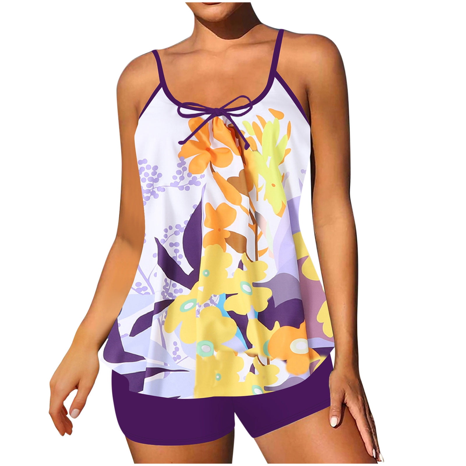Levmjia Women Sexy High Waist Tankini Set UPF50+ Swimwear Quick Dry ...