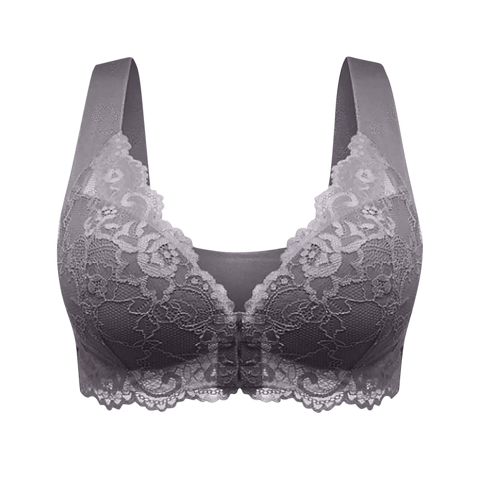 Levmjia Women Sexy Lace Bras Front Closure Wireless Comfort Plus Size ...