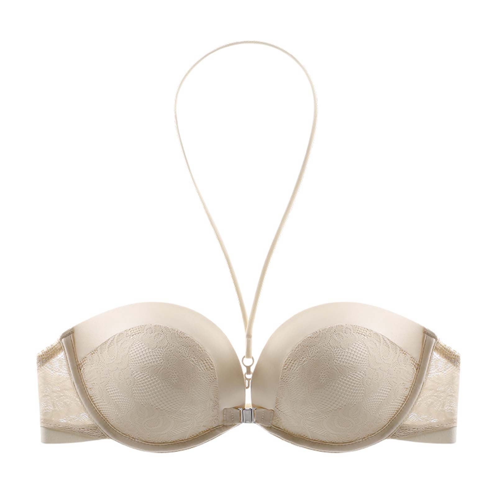 Levmjia Women Strapless Bra Soft Lace Removable Shoulder Straps Front ...