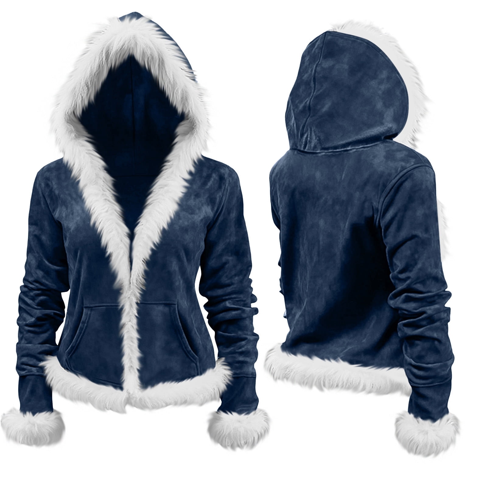 Levmjia Women Winter Hooded Sweatshirt Coat Zipper Jacket long Sleeve ...