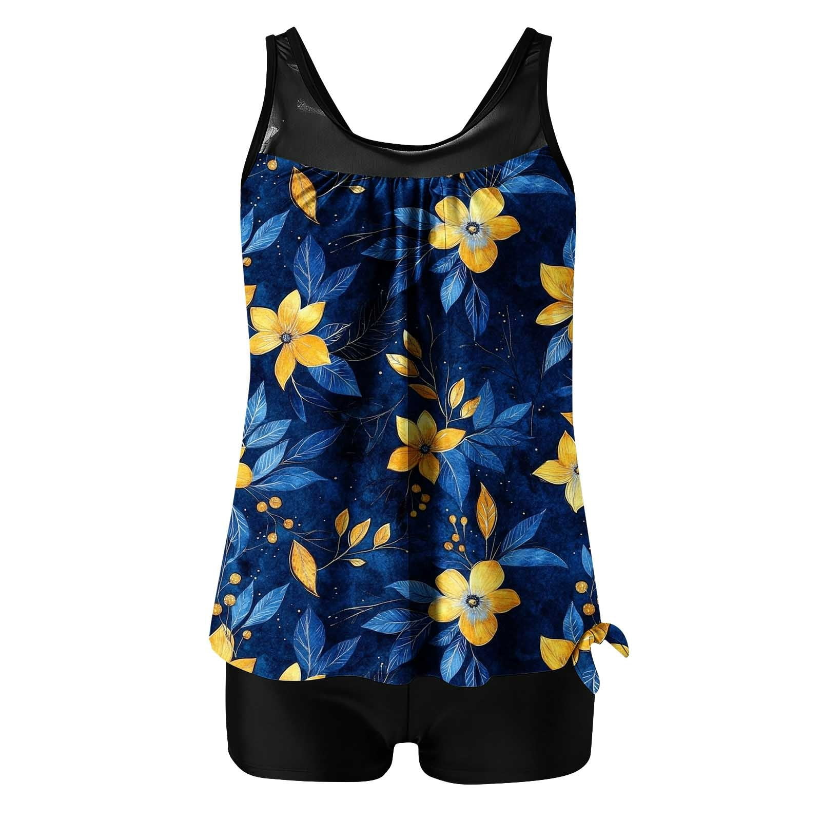 Levmjia Women's High Waisted Print Tankini Swimsuit with Padding, Nylon ...