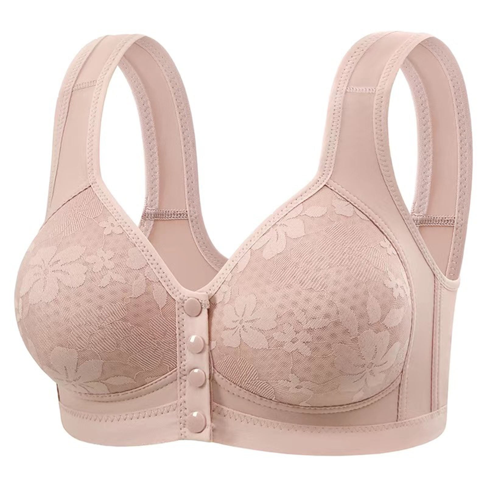 Levmjia Women's Lace Front Closure Bra No Underwire Breathable ...