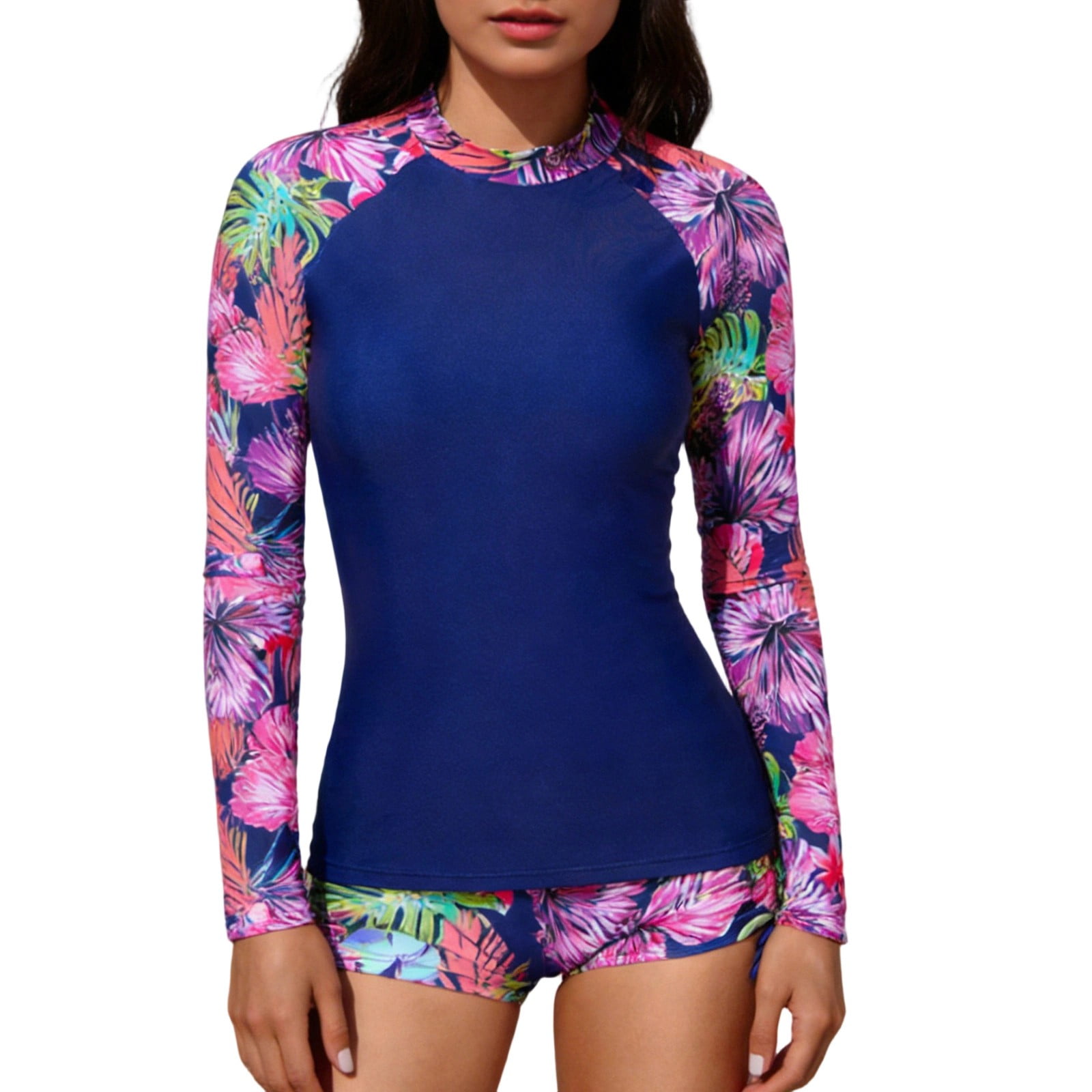 Levmjia Women's Long Sleeve Quick Dry Rash Guard Surfing Swimsuit Two ...