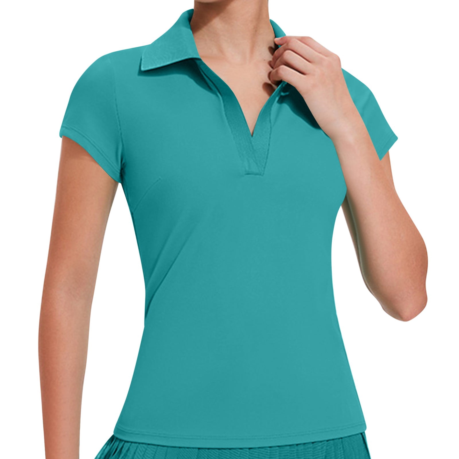 Levmjia Women's Solid Color Short Sleeve Casual Top , Nylon Spandex ...