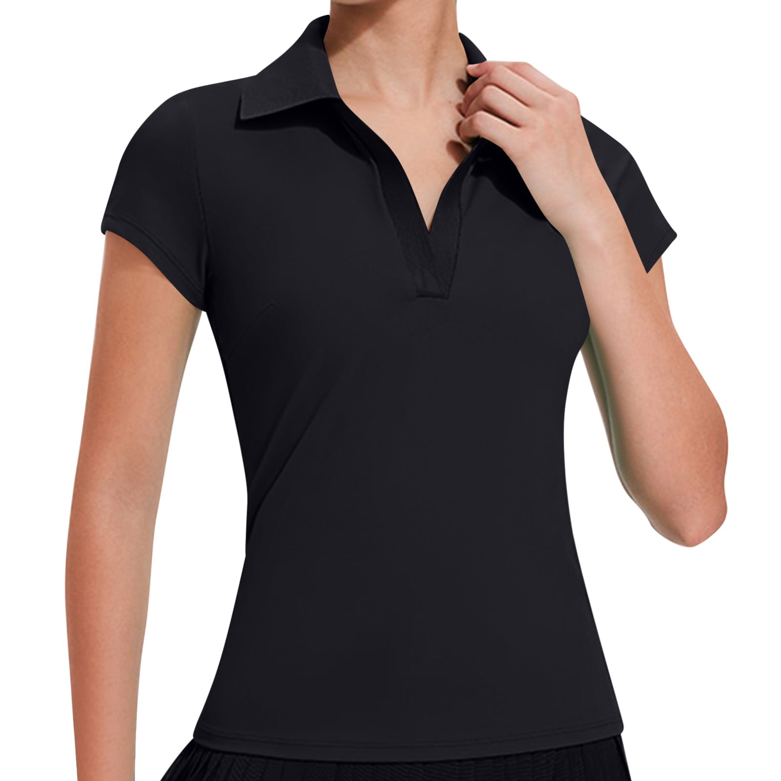 Levmjia Women's Solid Color Short Sleeve Casual Top , Nylon Spandex ...