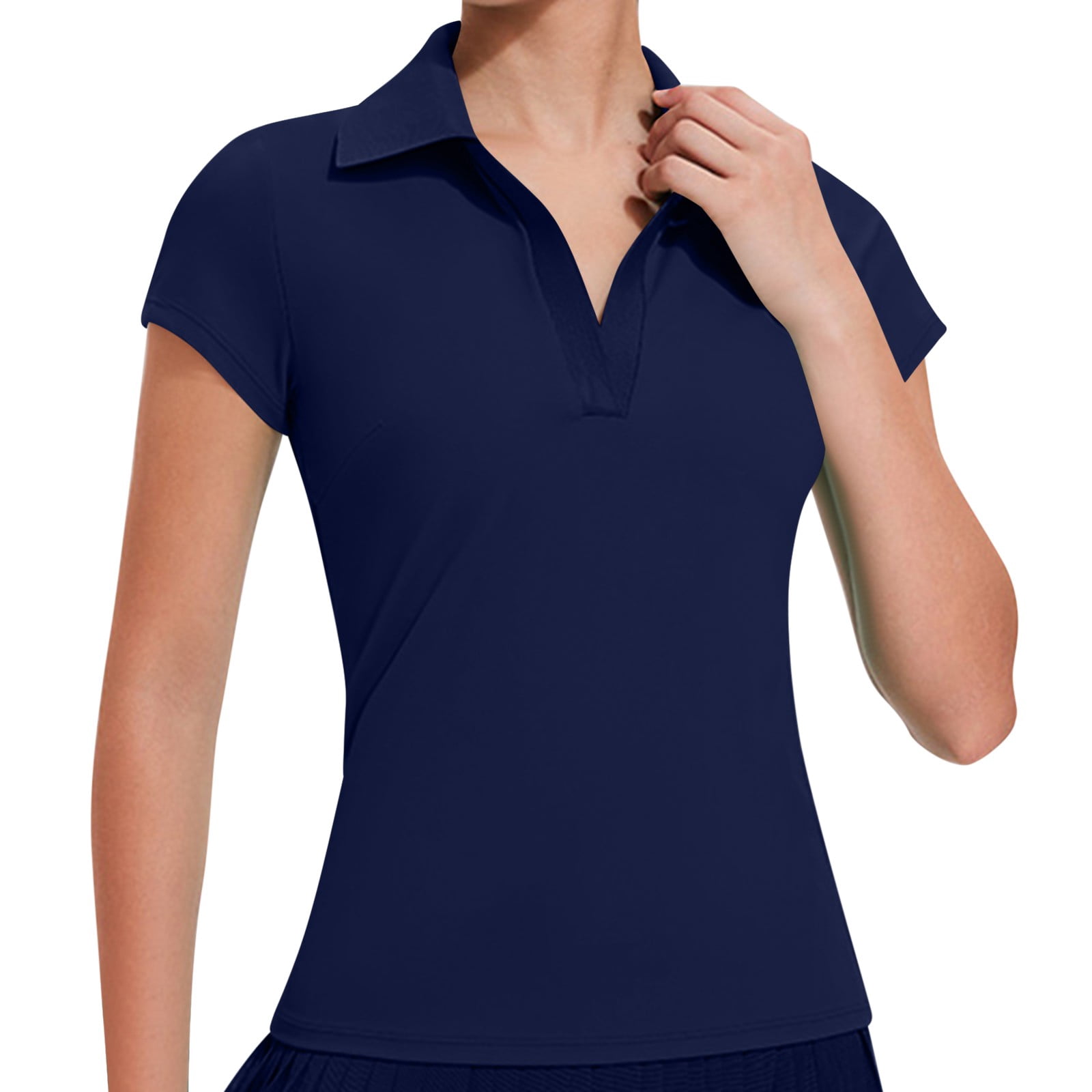 Levmjia Women's Solid Color Short Sleeve Casual Top , Nylon Spandex ...