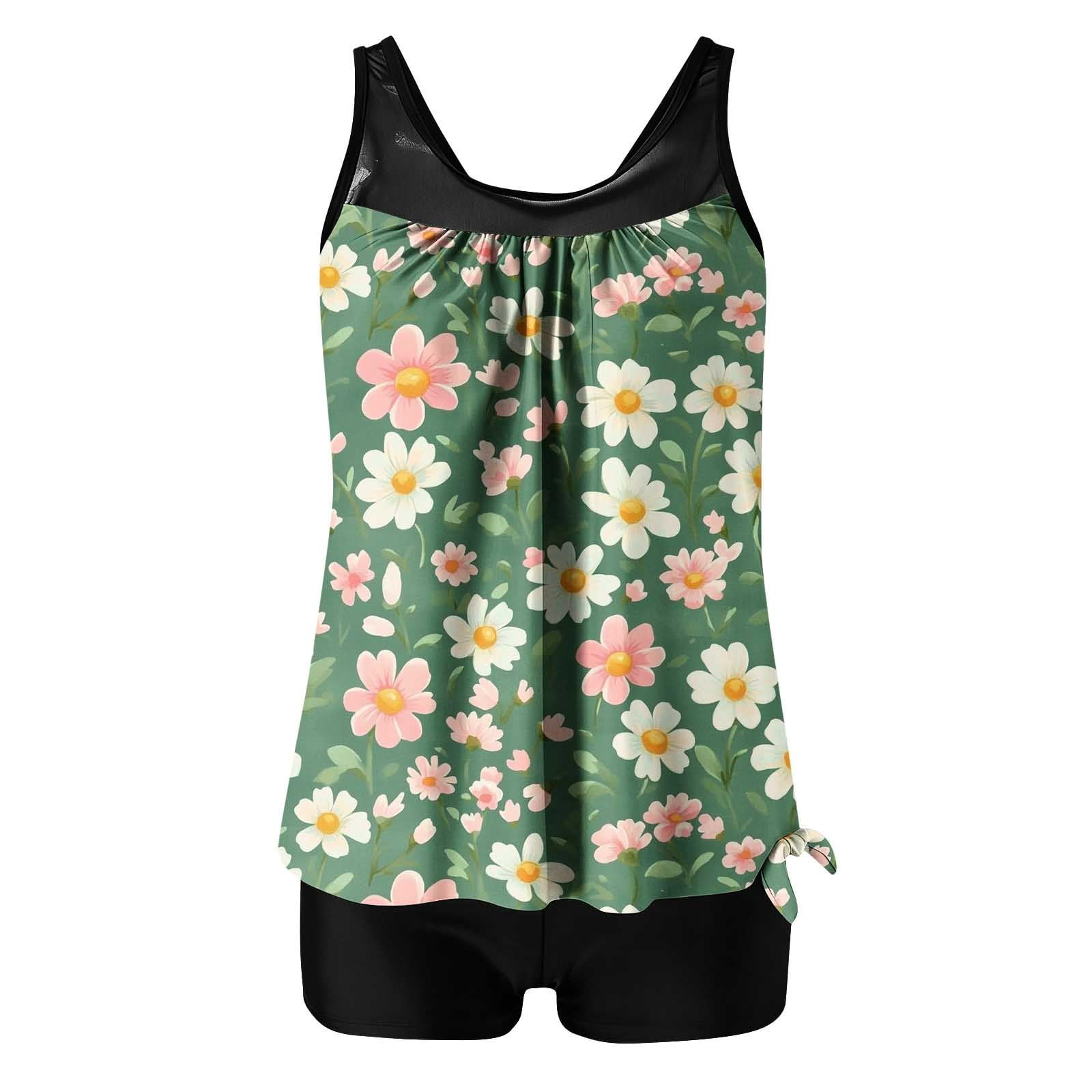 Levmjia Women's Tankini Swimsuit High Waisted Two Piece Fashion Printed ...