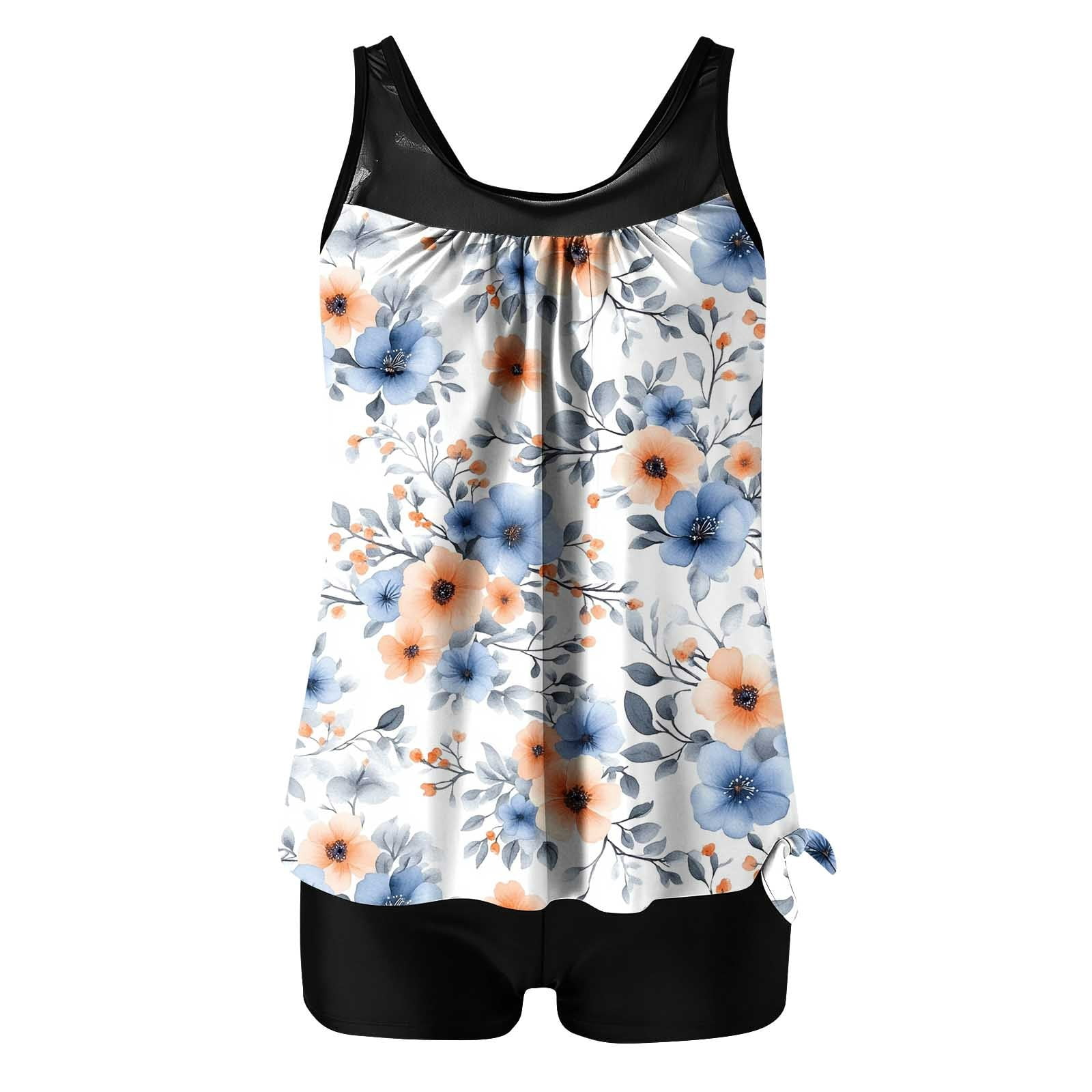 Levmjia Women's Tankini Swimsuit High Waisted Two Piece Fashion Printed ...